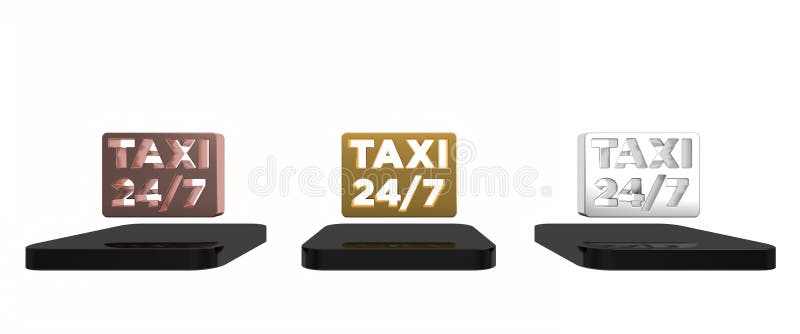 Colorful Map Pointer with Taxi Icon Isolated on White Background ...