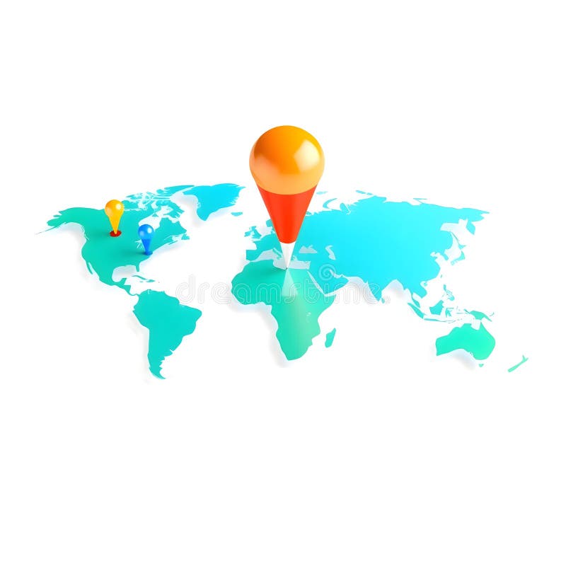 World Map with Location Pins and Travel Routes - Generated Using Ai ...