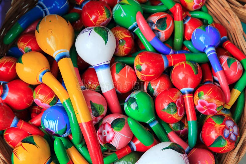 Colorful Maracas from Mexico Handcraft Painted Stock Image - Image of ...