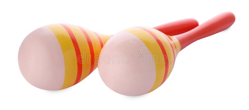 Colorful Maracas on White Background. Musical Instrument Stock Photo ...