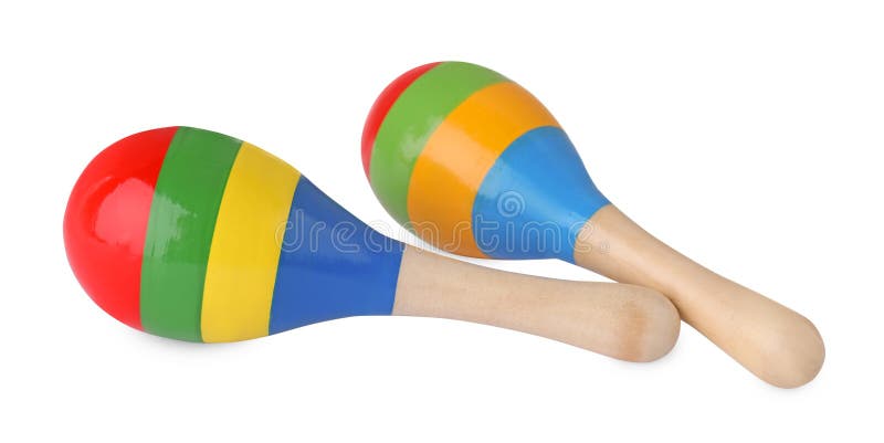Colorful Maracas on White Background. Musical Instrument Stock Photo ...