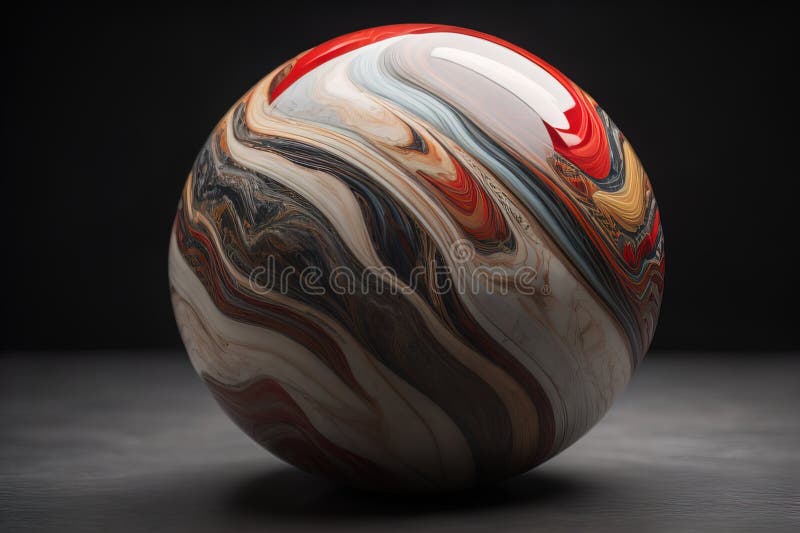 Colorful Marble Ball on a Solid Colour Background. Close-up Stock ...