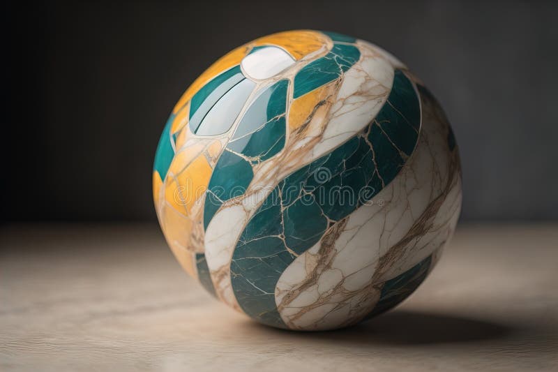 Colorful Marble Ball on a Solid Colour Background. Close-up Stock ...