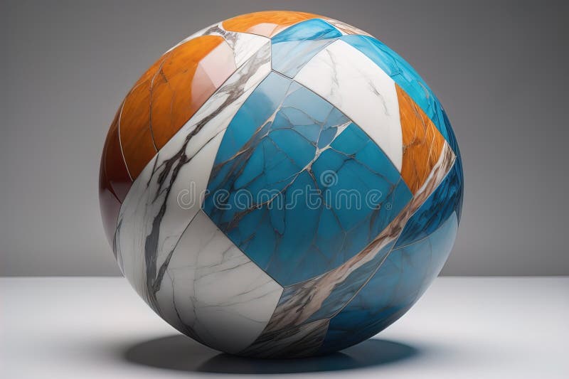 Colorful Marble Ball Solid Colour Background Close Up Ai Generative ...