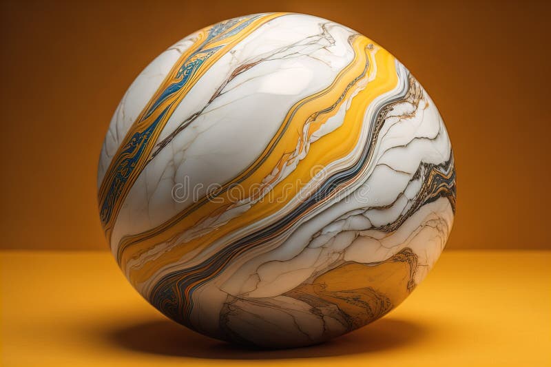 Colorful Marble Ball on a Solid Colour Background. Close-up Stock ...