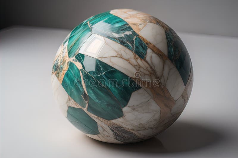 Colorful Marble Ball on a Solid Colour Background. Close-up Stock ...