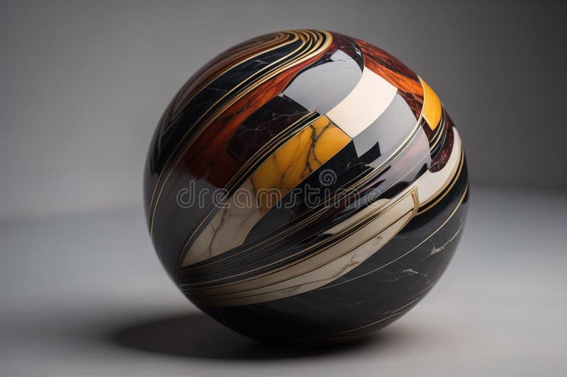 Colorful Marble Ball on a Solid Colour Background. Close-up Stock ...