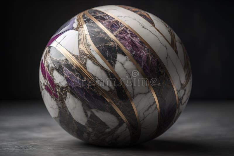 Colorful Marble Ball on a Solid Colour Background. Close-up Stock ...