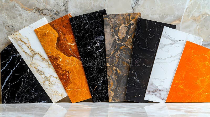 Colorful Marble Tile Samples Showing Various Textures and Colors Stock ...