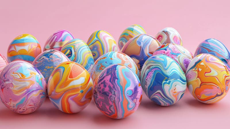 Colorful Marbled Easter Eggs 3D Model with Vibrant Patterns Stock ...