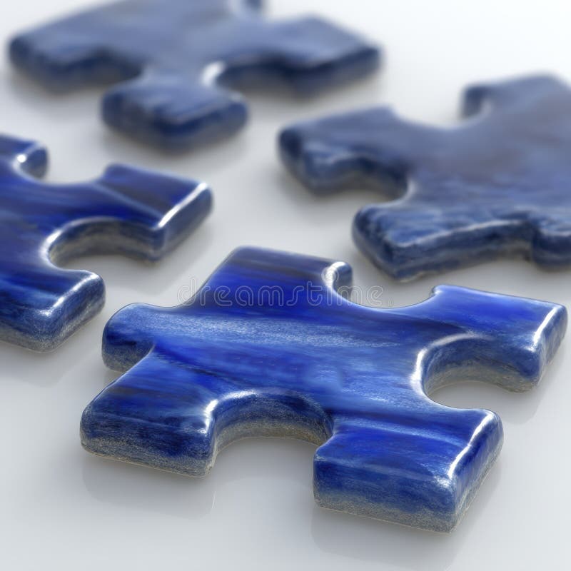 Colorful Marbled Puzzle Pieces on White Background Stock Illustration ...