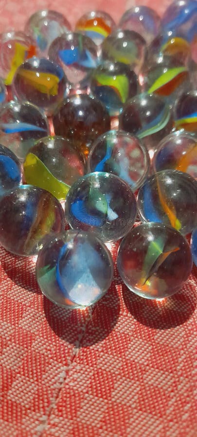 Colorful Marbles Beautiful on the Bed Stock Image - Image of marbles ...