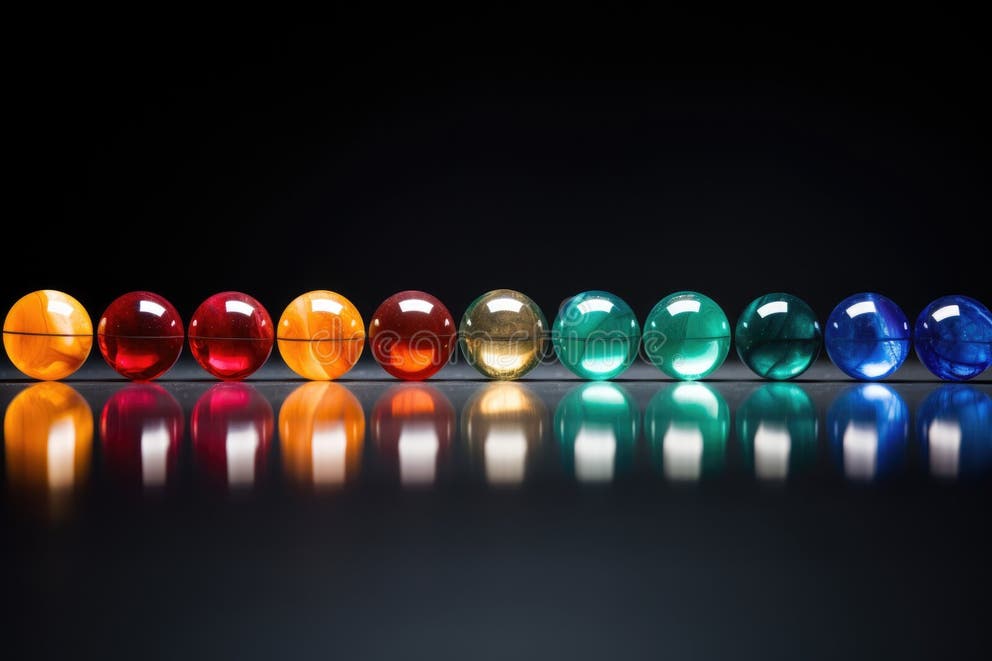 Colorful Marbles in a Line with Equality Imprinted on Each One Stock ...