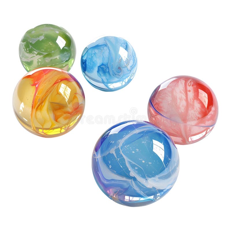 Colorful Marbles on Transparent Background - Ai Generated Stock ...