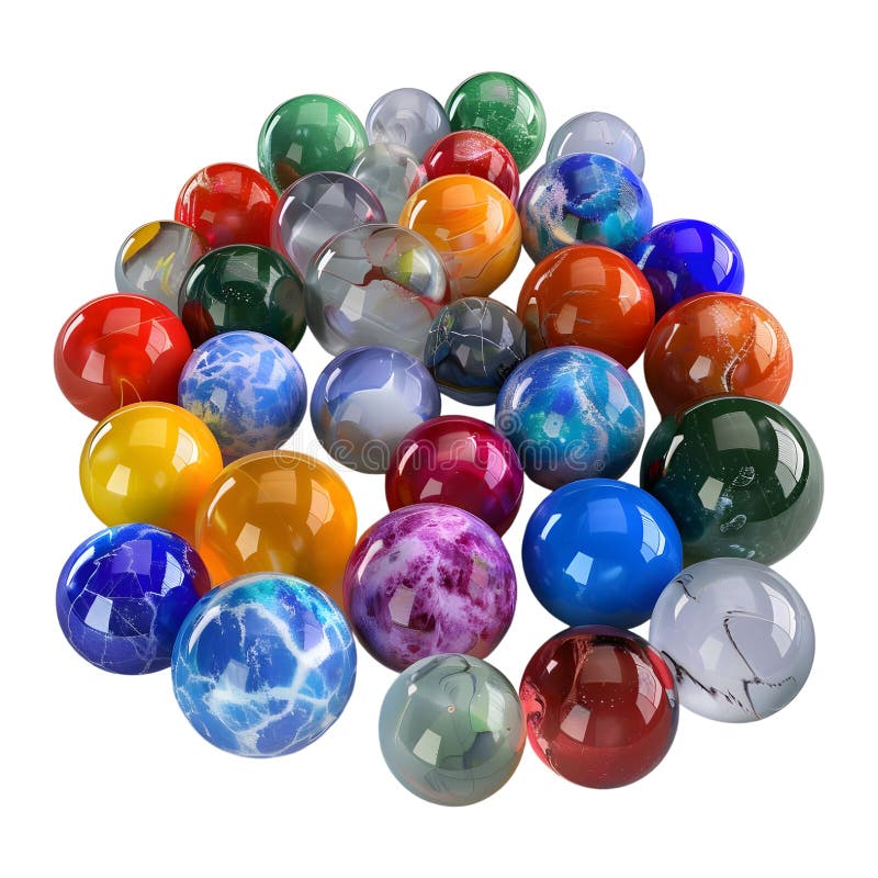 Colorful Marbles on Transparent Background - Ai Generated Stock ...