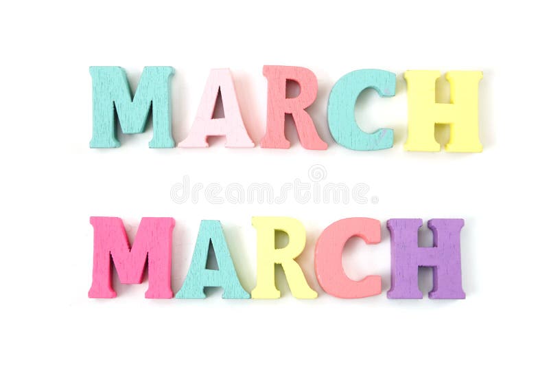 Colorful March Month on Calendar Paper Stock Image - Image of organize ...