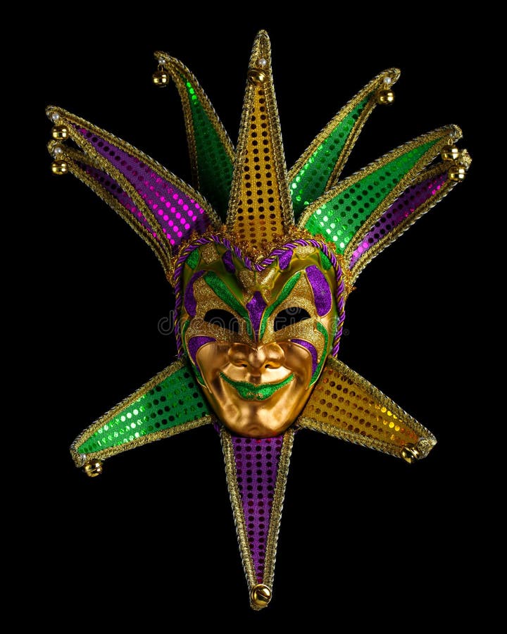 Colorful Mardi Gras Mask Isolated on Black Stock Photo - Image of ...