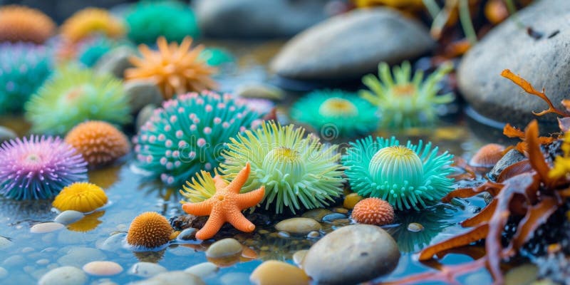 Colorful Marine Life Tide Pools Coastal Setting Stock Photos - Free ...
