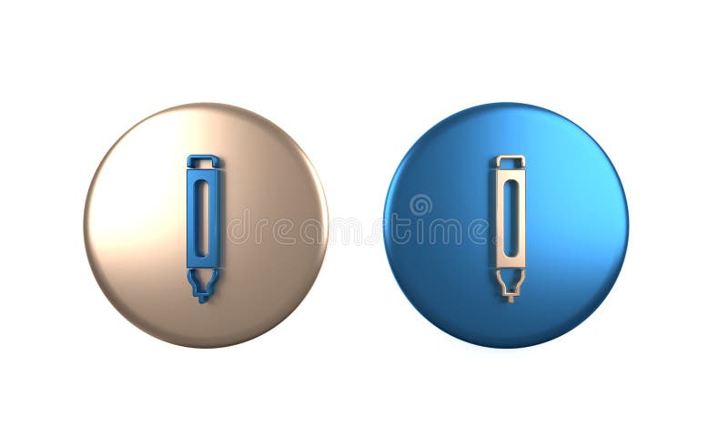 Colorful Marker Pen Icon Isolated on White Background. Circle Button ...