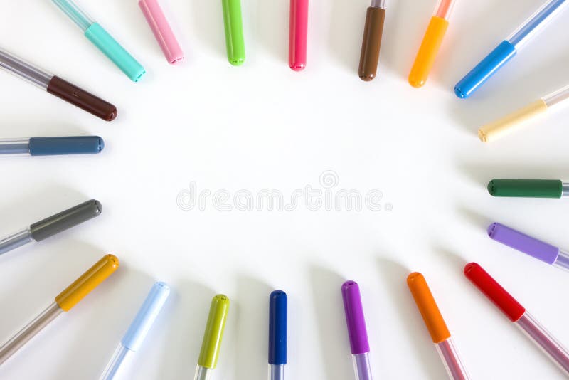 Colorful Markers with Copyspace Stock Photo - Image of creativity, copy ...