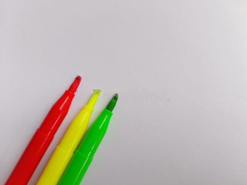 Colorful Markers on White Background for Creative Projects Stock Image ...