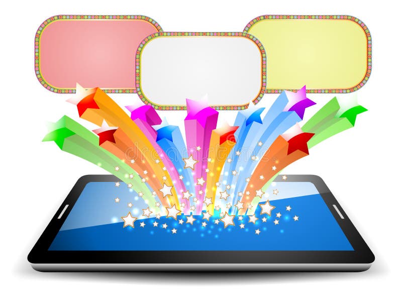 Colorful Marquee on Tablet PC Stock Illustration - Illustration of ...