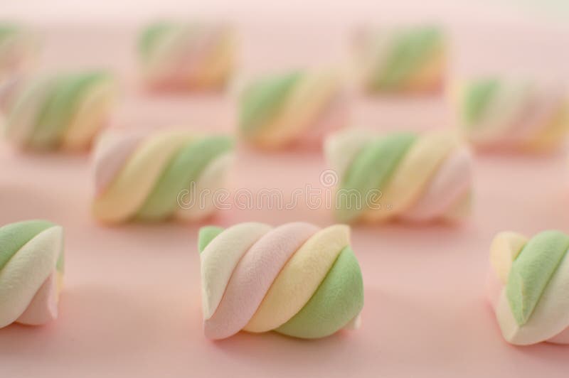 Colorful Marshmallows Composition on a Pink Background - Copy Space ...