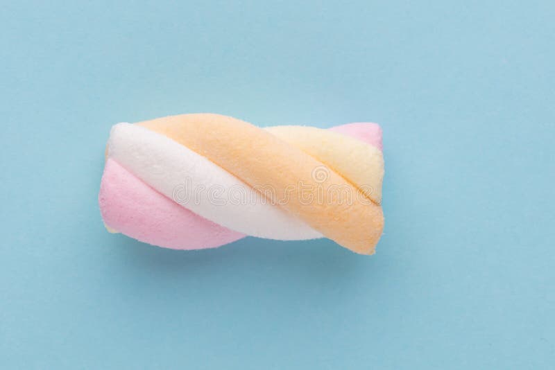 Colorful Marshmallows on Pastel Background. Stock Image - Image of ...