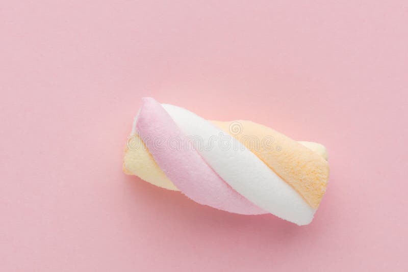 Colorful Marshmallows on Pastel Background Stock Image - Image of ...