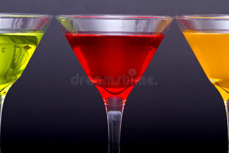 Colorful Martini Cocktails in Glasses Stock Image - Image of delicious ...
