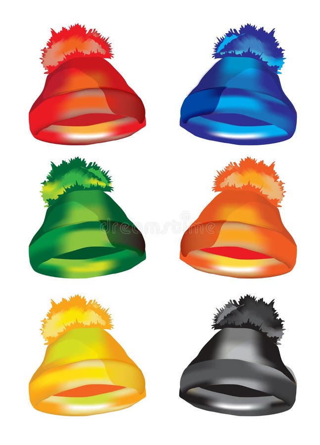 Colorful Caps stock vector. Illustration of orange, cartoon - 7443374