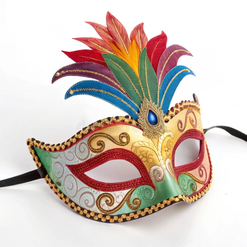 Colorful Masquerade Mask Isolated on Transparent Background Stock ...