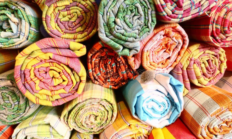 Colorful Material Fabric Rolls Stock Photo - Image of variety, bright ...