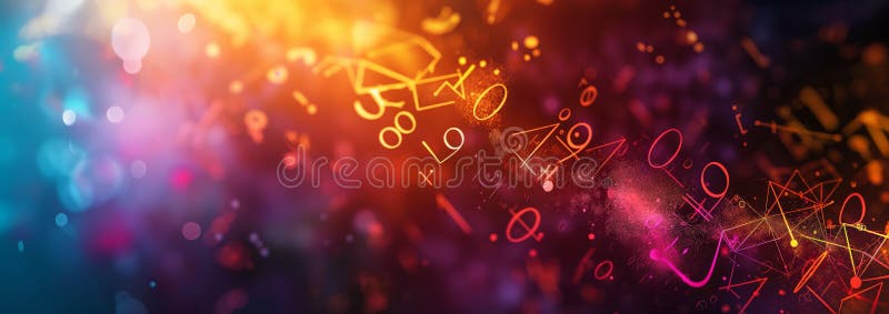 Colorful Math Formula Banner Concept Stock Illustration - Illustration ...