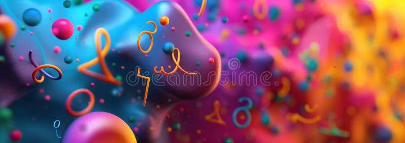 Colorful Math Formula Banner Concept Stock Illustration - Illustration ...
