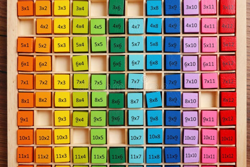 Colorful Math Game Kit with Arithmetical Tasks on Wooden Table, Top ...