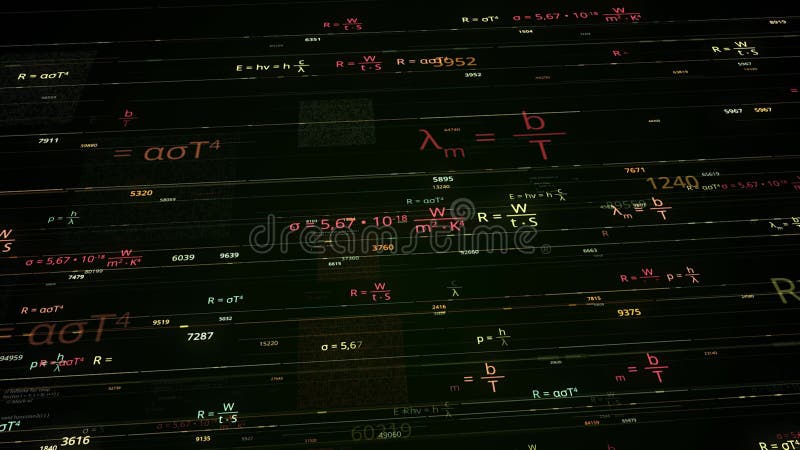 Mathematical Formulas on Black Background. Animation. Mathematical ...