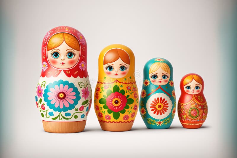 Colorful Matrioshka Dolls. Generative AI Stock Illustration ...