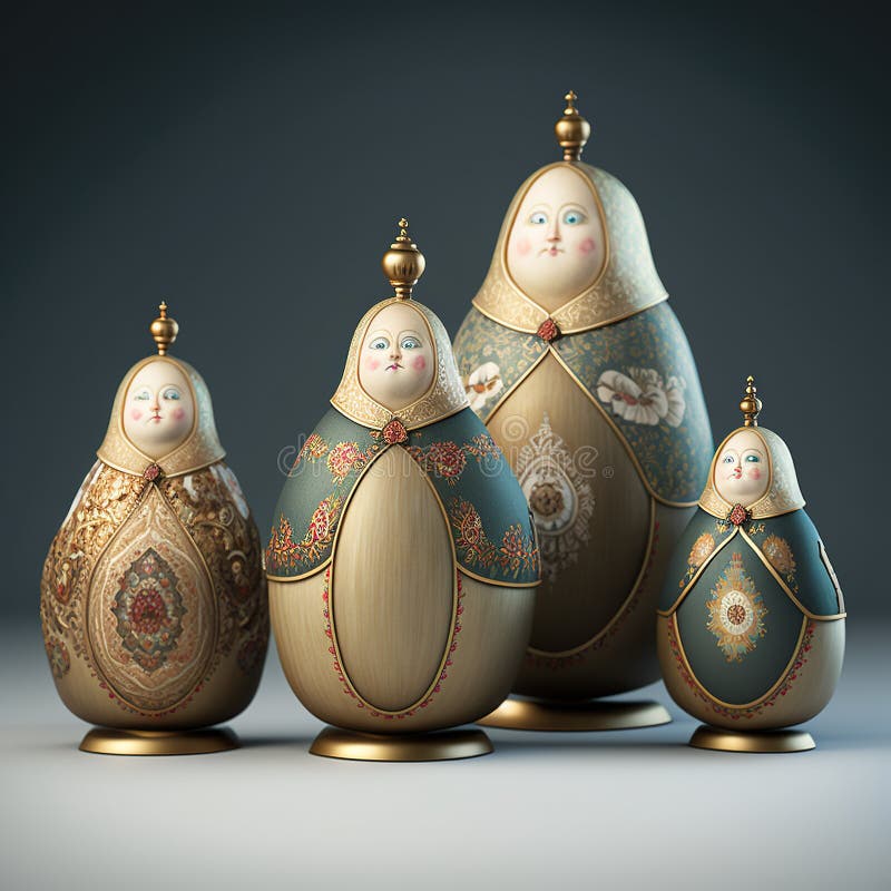 Colorful Matrioshka Dolls. Generative AI Stock Illustration ...