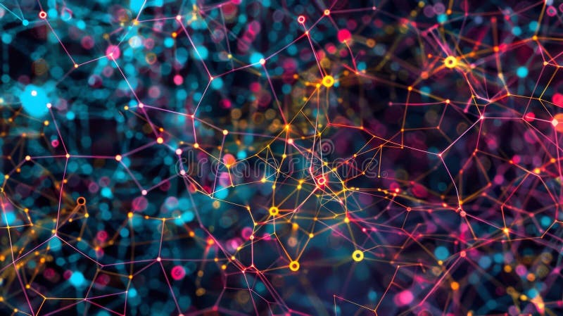 A Colorful Matrix of Nodes and Connections Mimicking the Synapses of a ...