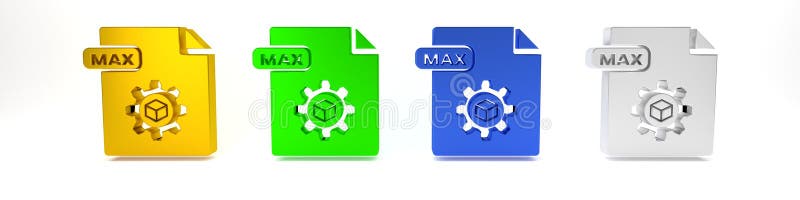 Colorful MAX File Document. Download Max Button Icon Isolated on White ...