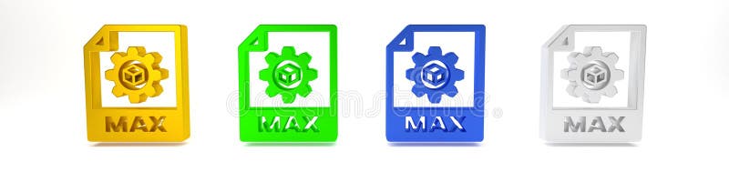 Colorful MAX File Document. Download Max Button Icon Isolated on White ...