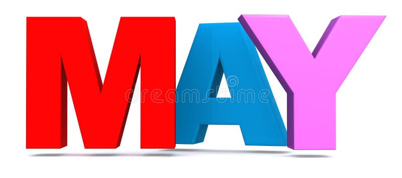 Colorful may word on white stock illustration. Illustration of colours ...