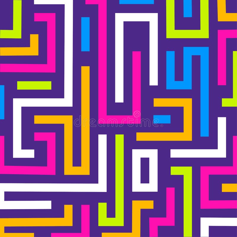 Set of Colorful Maze Headers Stock Illustration - Illustration of ...