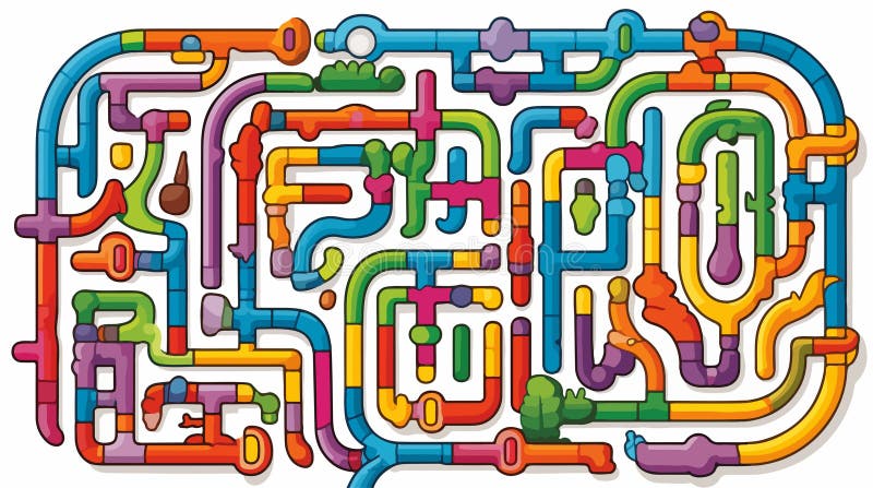 Colorful Maze Game Design with High Difficulty Stock Vector ...