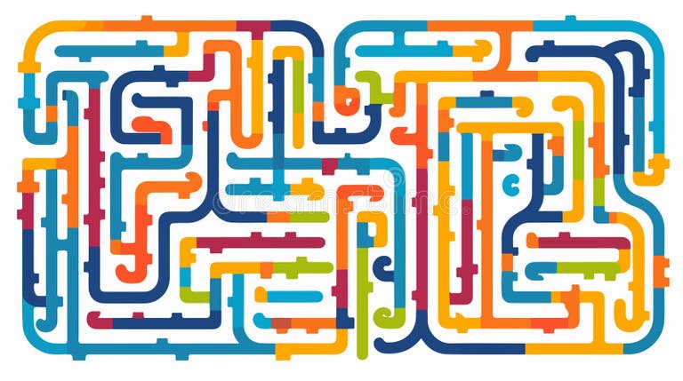 Colorful Maze Game Design with High Difficulty Stock Vector ...