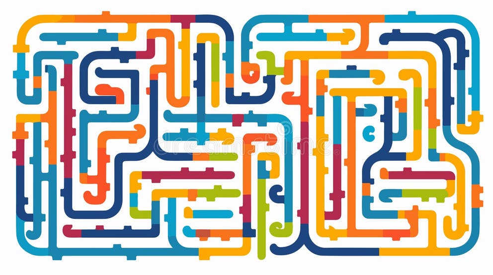 Colorful Maze Game Design with High Difficulty Stock Vector ...