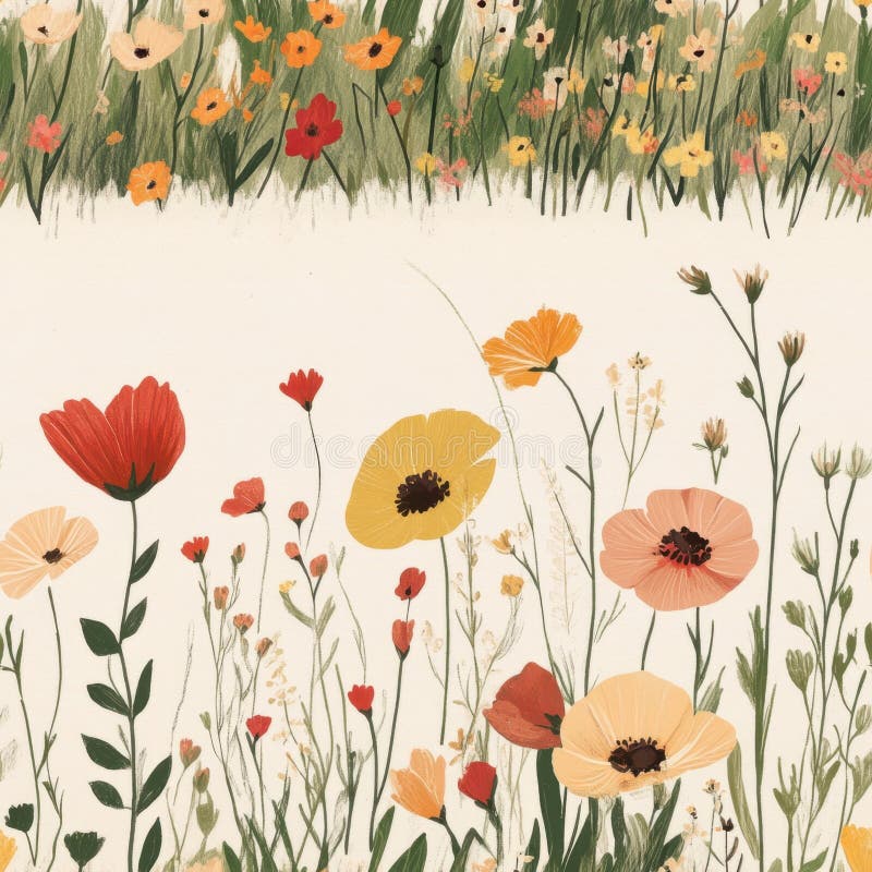 Meadow of Wildflowers and Queen Anne Lace Stock Photo - Image of lace ...