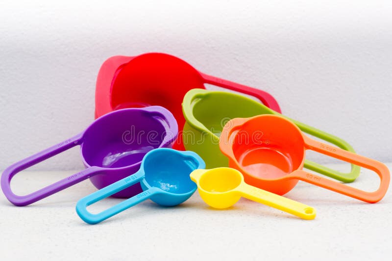 Colorful measuring cups stock photo. Image of cups, healthy - 79015032