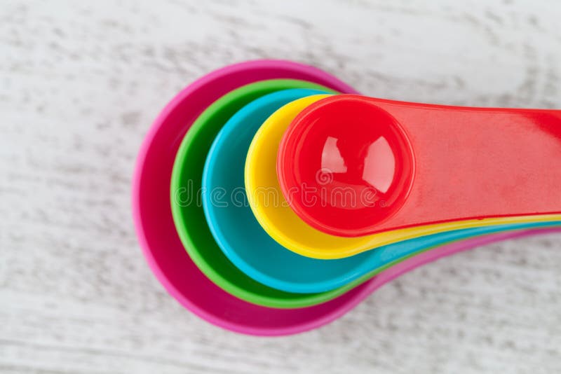 Colorful Measuring Spoons Closeup Stock Photo - Image of kitchen ...
